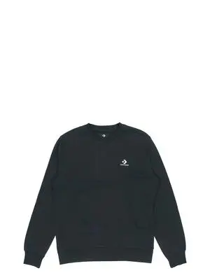 CONVERSE Casual Sports Logo Round Neck Pullover - Black