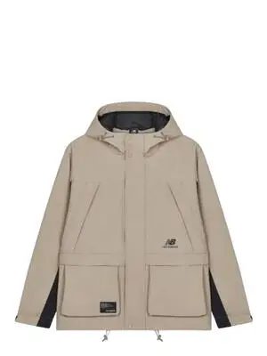 NEW BALANCE New Balance Hooded Windproof Jacket Beige/black