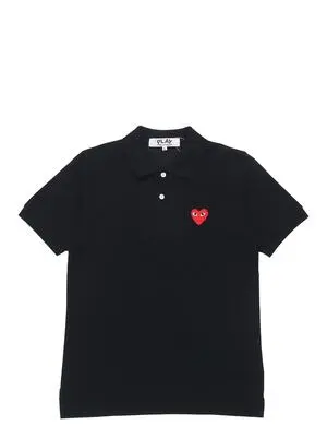 Play Comme Des Garcon Emblem Polo Shirt - Black
