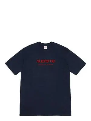 Supreme Ss20 Week 1 Shop Tee Classic Logo Short Sleeve Navy - Blue