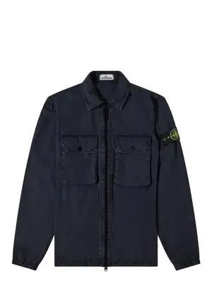 Stone Island Stone Island 2 Pocket Brushed Cotton Shirt Jacket Navy