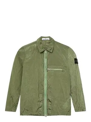Stone Island Zip Up Jacket With Compass Patch - Sage