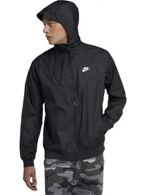 Nike Windrunner Hooded Woven Windbreaker Jacket - Black