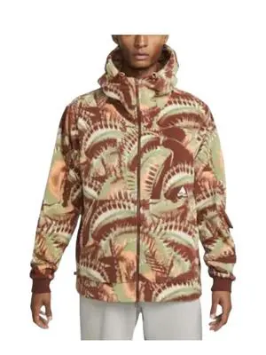 Nike Printed Hooded Zipped Jacket 'brown - Default Colorway