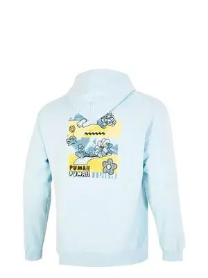 PUMA Downtown Logo Hoodie - Blue/yellow
