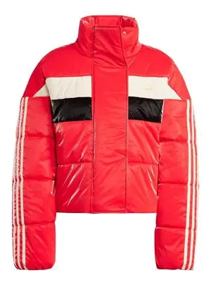 Adidas Puffer Jacket With Stand Collar - Red