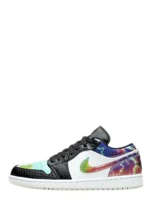 JORDAN 1 Low "galaxy" Sneakers - Black/multi-color/white
