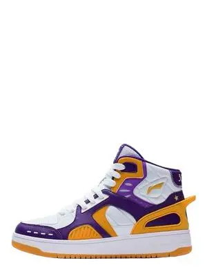 LI-NING Basketball High-top Sneakers - White/purple/yellow