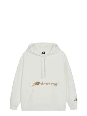 NEW BALANCE Logo Print Hoodie - White/brown
