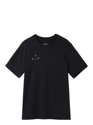 JORDAN Solid Color Alphabet Logo Printing Round Neck Casual Short Sleeve Black T-shirt - Default Color