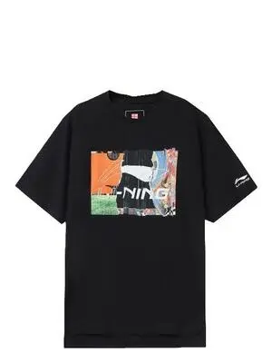 LI-NING Graphic Loose Fit T-shirt 'black - Black/multi-color