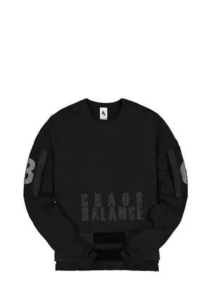 Nike Printing Splicing Sports Long Sleeve Pullover - Black
