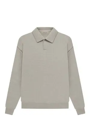 Fear Of God Fear Of God Essentials Ss23 Knit Long Sleeve Polo Shirt 'seal' Grey