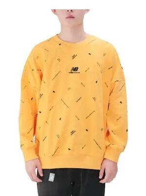 NEW BALANCE Alphabet Print Pullover Sweatshirt - Yellow