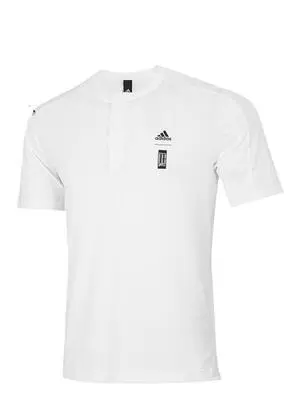 Adidas Brand Logo Printing Round Neck Short Sleeve White T-shirt - Default Color
