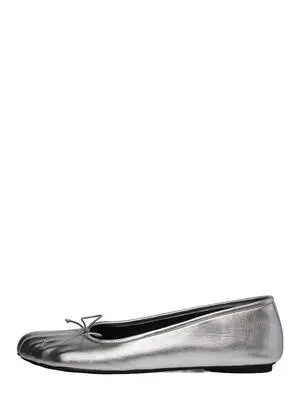 Balenciaga Anatomic Ballerina Shoes In Shiny Soft Sheepskin - Silver