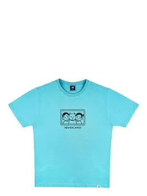 NEW BALANCE X Noritake Crossover Funny Cartoon Photo Printing Casual Short Sleeve Lake T-shirt - Blue
