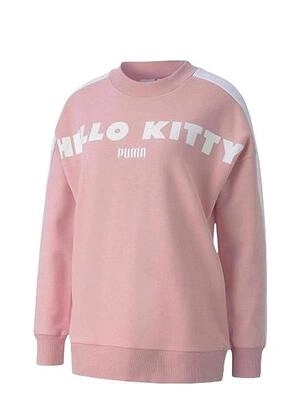 PUMA X Hello Kitty Round Neck Knitting Hoodie - Pinkred