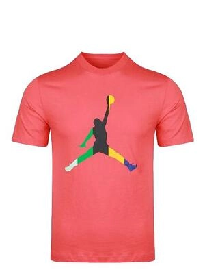JORDAN Sport Dna Jumpman Round Neck Short Sleeve Coral T-shirt - Red