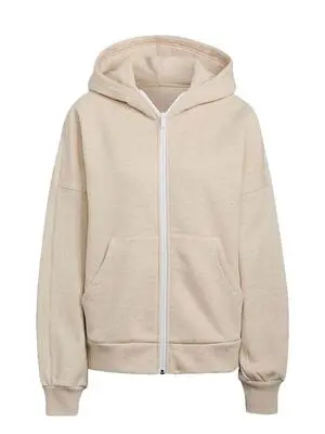 Adidas Studio Lounge Fleece Full Zip Hoodie - Beige