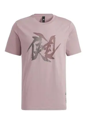 Adidas Wj T Gfx Martial Arts Series Word Printing Round Neck Short Sleeve Purple Pink T-shirt - Default Color