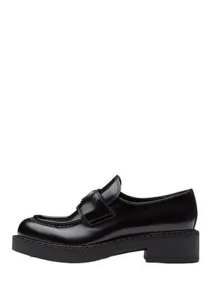 Prada Leather Loafers - Black/silver