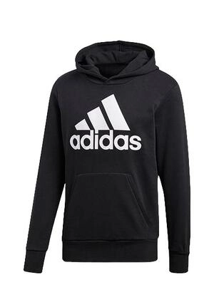 Adidas Logo Drawstring Sports Hoodie - Black