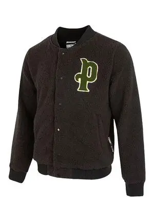 PUMA Logo Sherpa Baseball Jacket - Black