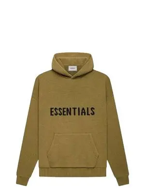 Fear Of God Knit Pullover Logo Hoodie - Tan