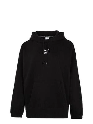 PUMA Classics Oversized Embroidered Logo Hoodie - Black