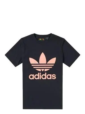 Adidas Originals Logo Casual Sports Round Neck Short Sleeve - Black