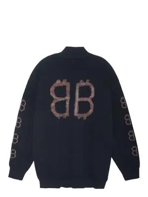 Balenciaga Bb Logo Knit Sweater - Black