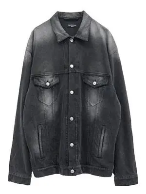Balenciaga Washed Denim Jacket - Black