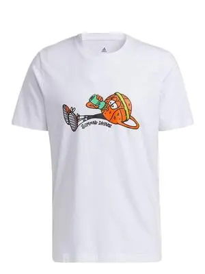 Adidas Lil Stripe Gato Basketball Graphic Short Sleeve Tee - White