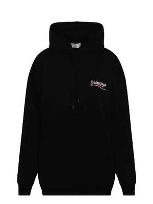 Balenciaga Political Campaign Medium Fit Hoodie - Black