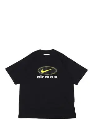Nike Logo Alphabet Printing Breathable Round Neck Short Sleeve Black T-shirt - Default Color