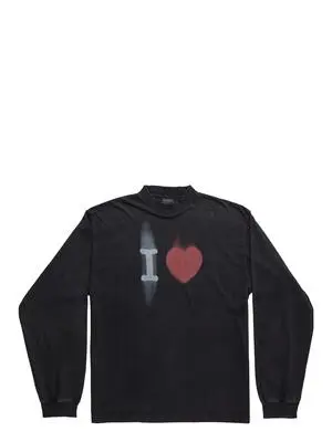 Balenciaga I Love" Long Sleeve T-shirt Medium Fit - Black