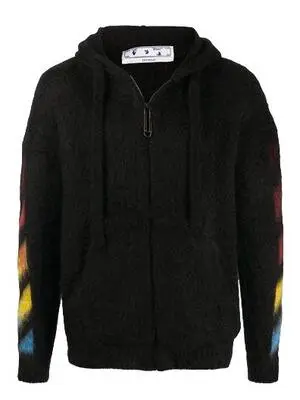 OFF-WHITE Off-White Patterned Zip-Up Hooded Jacket