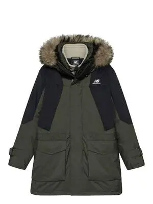 NEW BALANCE Hooded Winter Parka - Green/black