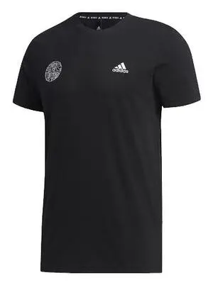 Adidas Alphabet Logo Printing Short Sleeve - Black