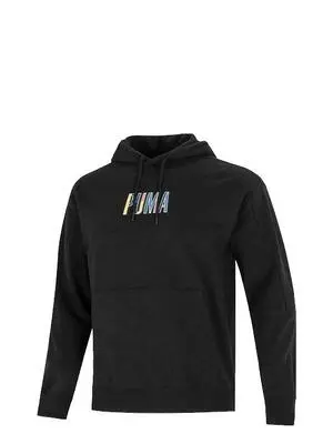 PUMA Colorful Logo Hoodie - Black/yellow/blue