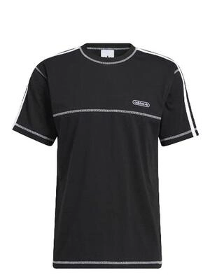 Adidas Originals Ribbed Round Neck Short Sleeve - Black