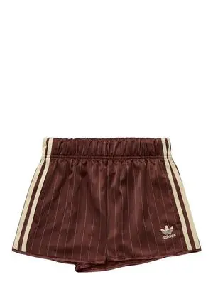 Adidas Pinstripe Satin Shorts - Brown