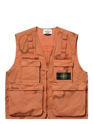 Supreme X Stone Island Water Resistant Brushed Cotton Canvas Vest - Brown
