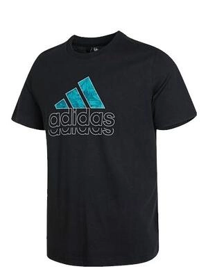 Adidas St Logogfx Tee Athleisure Casual Sports Round Neck Logo Short Sleeve Black - Multi-color