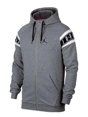 JORDAN Air Jumpman Hooded Long Sleeve Jacket - Gray