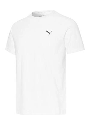 PUMA Logo Round Neck Sports Short Sleeve - White