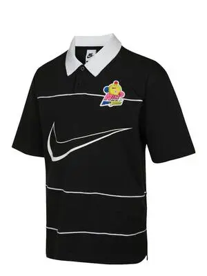 Nike Contrasting Colors Athleisure Casual Sports Short Sleeve Polo Shirt - Black