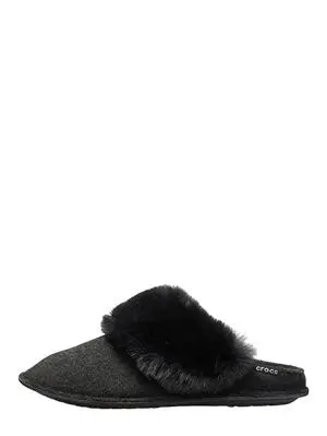 CROCS Fur Mule Slippers - Black