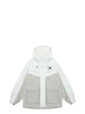 NEW BALANCE New Balance Hooded Windbreaker Jacket White/grey